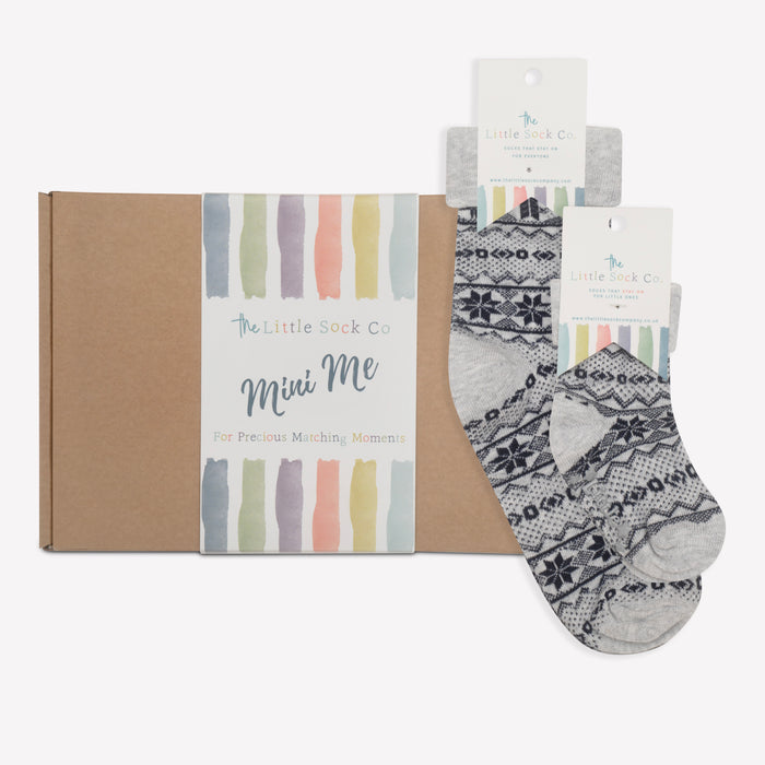 Mini Me Matching Adult and Child Family Socks Gift Set in Arctica - Th ...